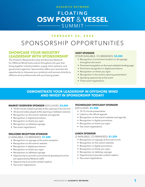 Floating OSW Port & Vessel Summit - Oceantic Network
